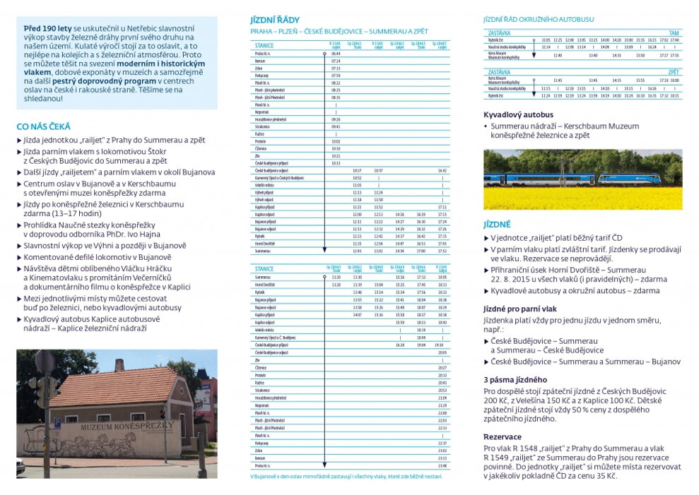 Oslava 190. výročí koněspřežné železnice České Budějovice - Linec